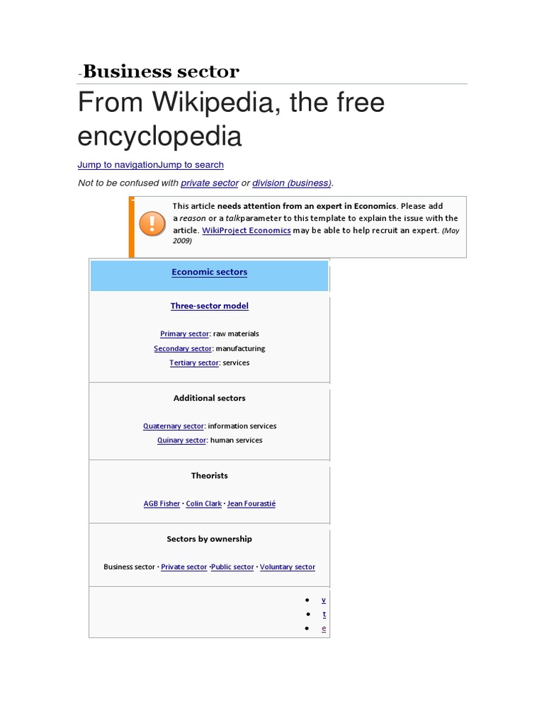 From Wikipedia, The Free Encyclopedia: Business Sector | PDF | Tertiary ...