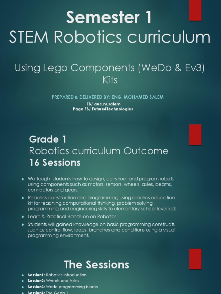 Semester 1 - Robotics Curriculum 17-8-2018 | PDF | Robotics | Gear