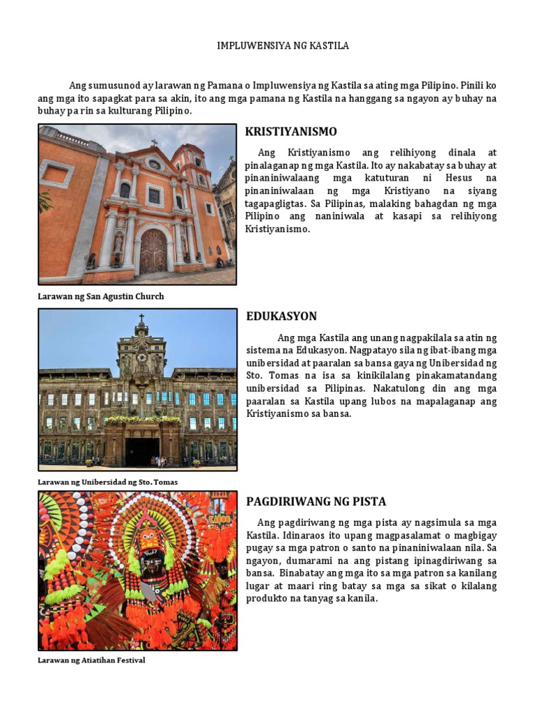 Impluwensya NG Kastila | PDF