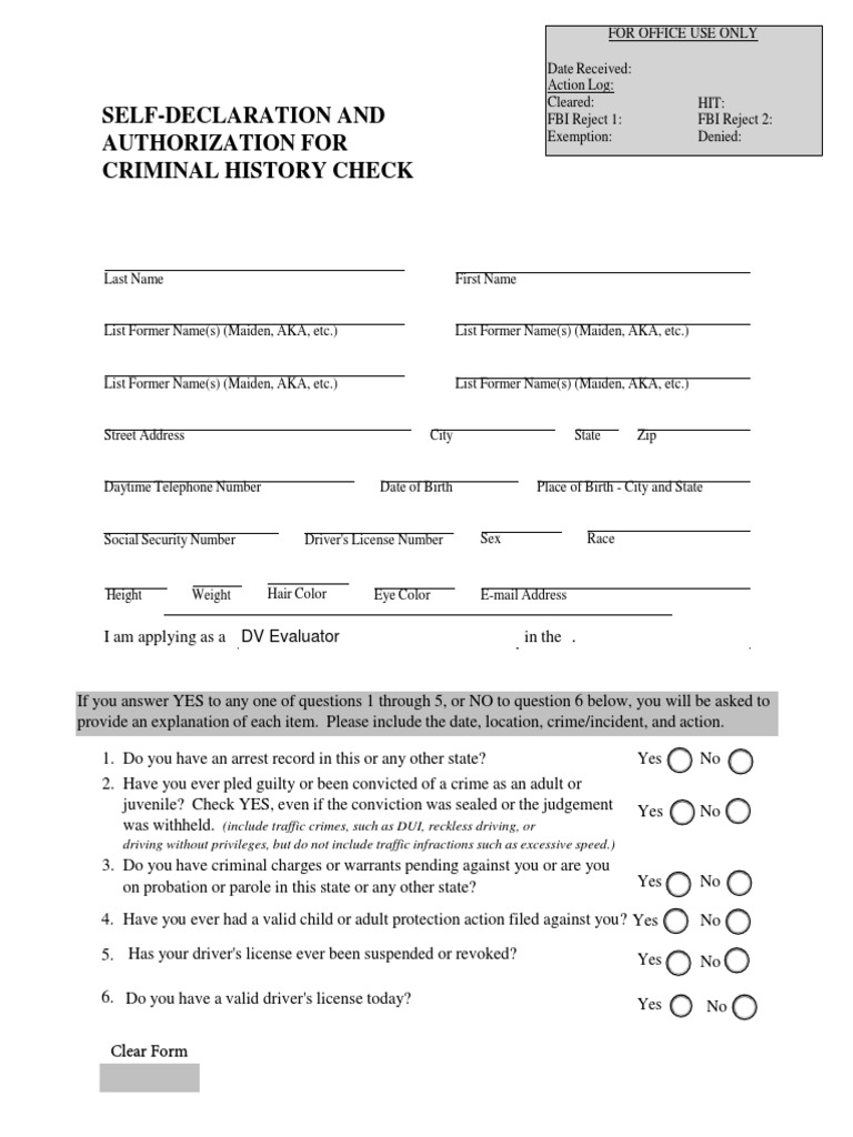 2017 Unified CHRI Application | PDF | Criminal Record | Federal Bureau ...