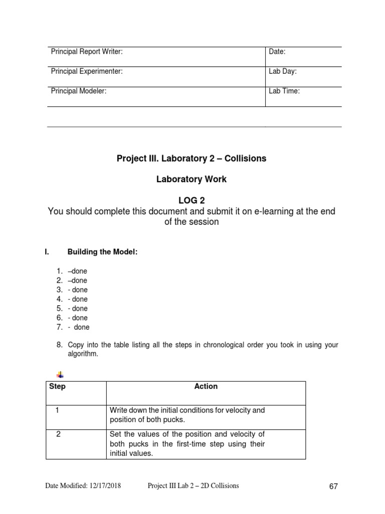 Project III Lab2 Log REAL | PDF | Force | Momentum