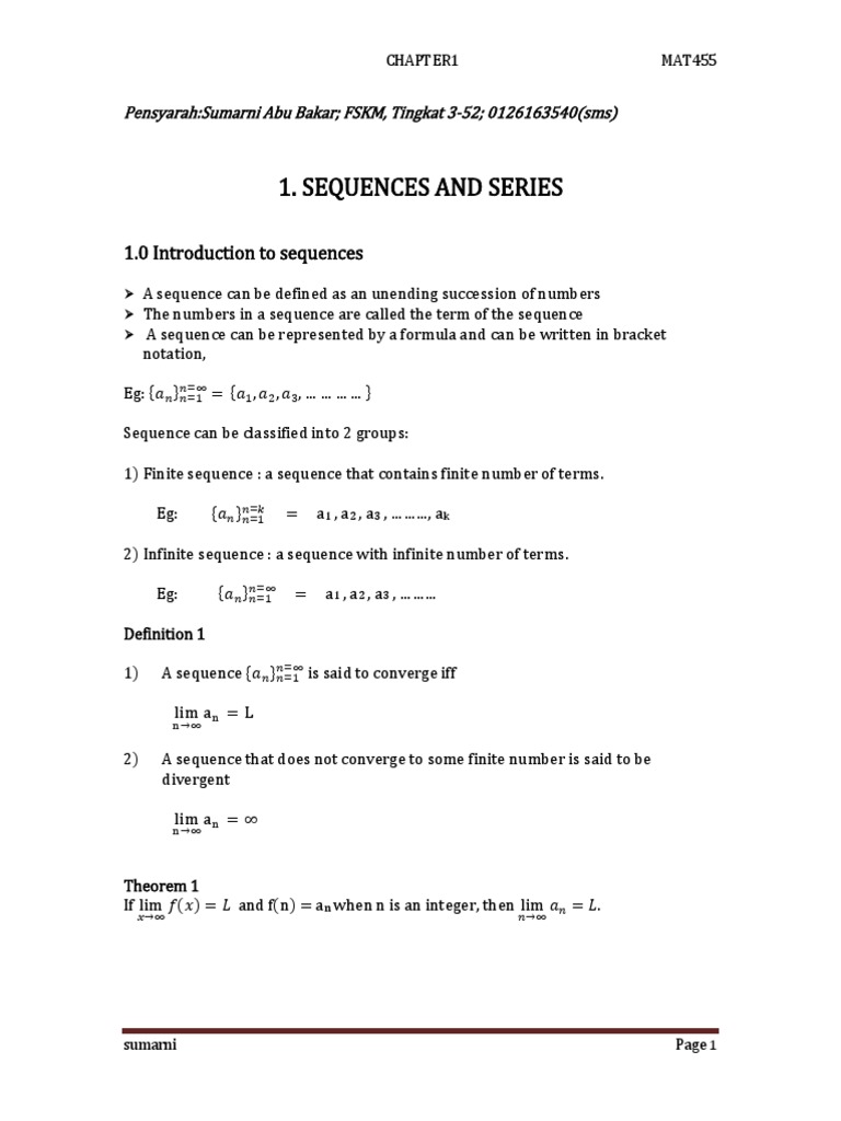Sequences and Series | PDF | Series (Mathematics) | Sequence