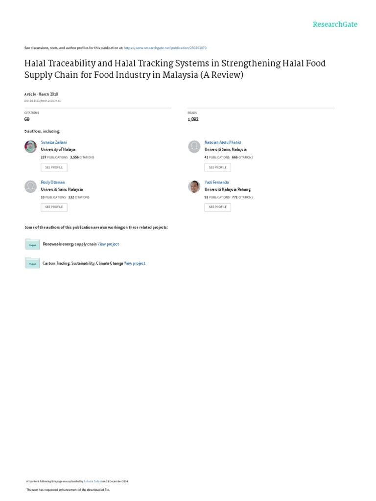 Halal Traceability and Halal Tracking Systems in Strengthening Halal ...