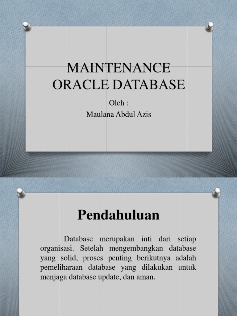Maintenance Oracle Database PDF | PDF | Oracle Database | Databases