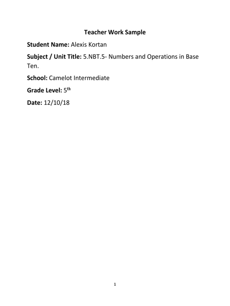 Teacher Work Sample Final 2 | PDF | Differentiated Instruction ...