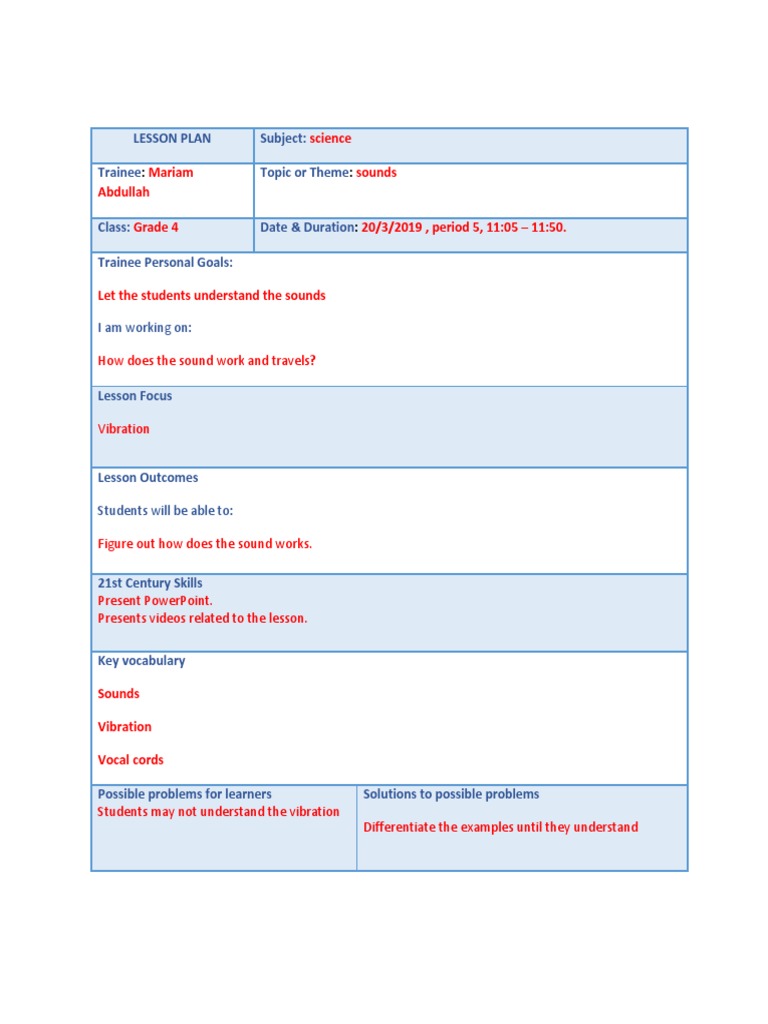 Sound Lesson Plan | PDF