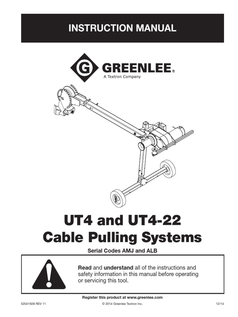 UT4 and UT4-22 Cable Pulling Systems: Instruction Manual | PDF | Rope ...