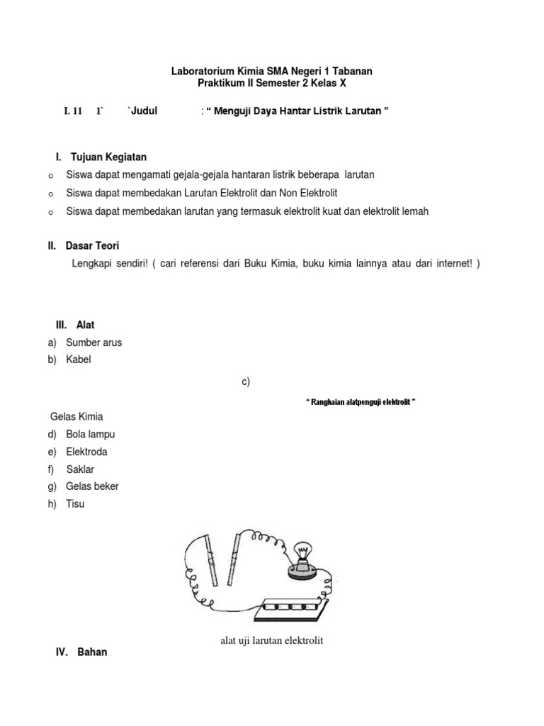 Daya Hantar Listrik Larutan | PDF