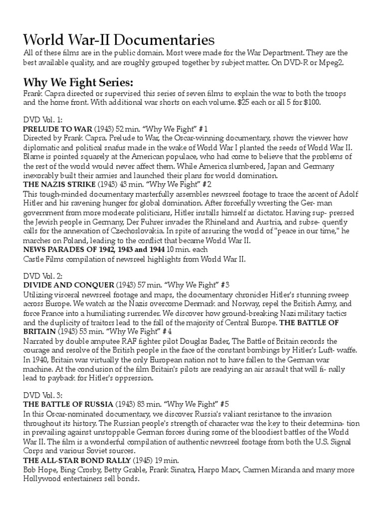 World War-II Documentaries: Why We Fight Series | PDF | Pacific War ...