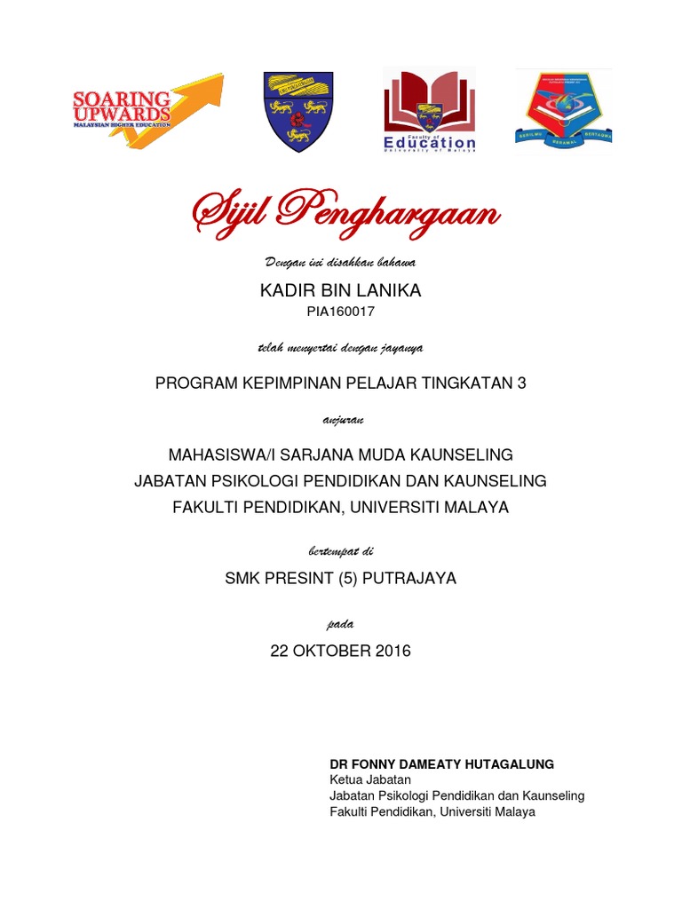 Design Sijil Leadership | PDF