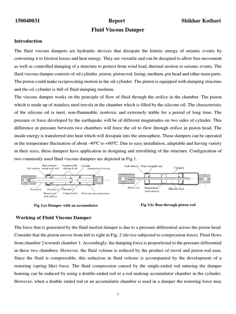 Fluid Viscous Damper | PDF | Piston | Viscosity