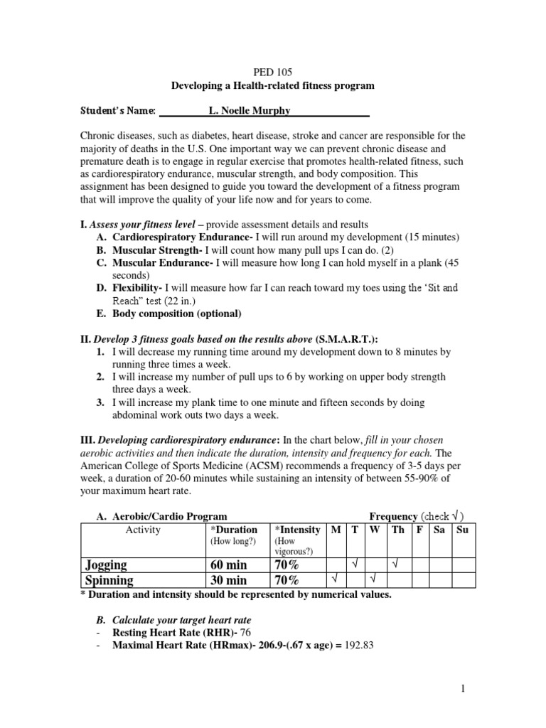 Fitness Program | PDF | Physical Fitness | Weight Training