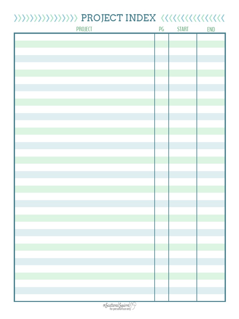 Project Index Guide | PDF