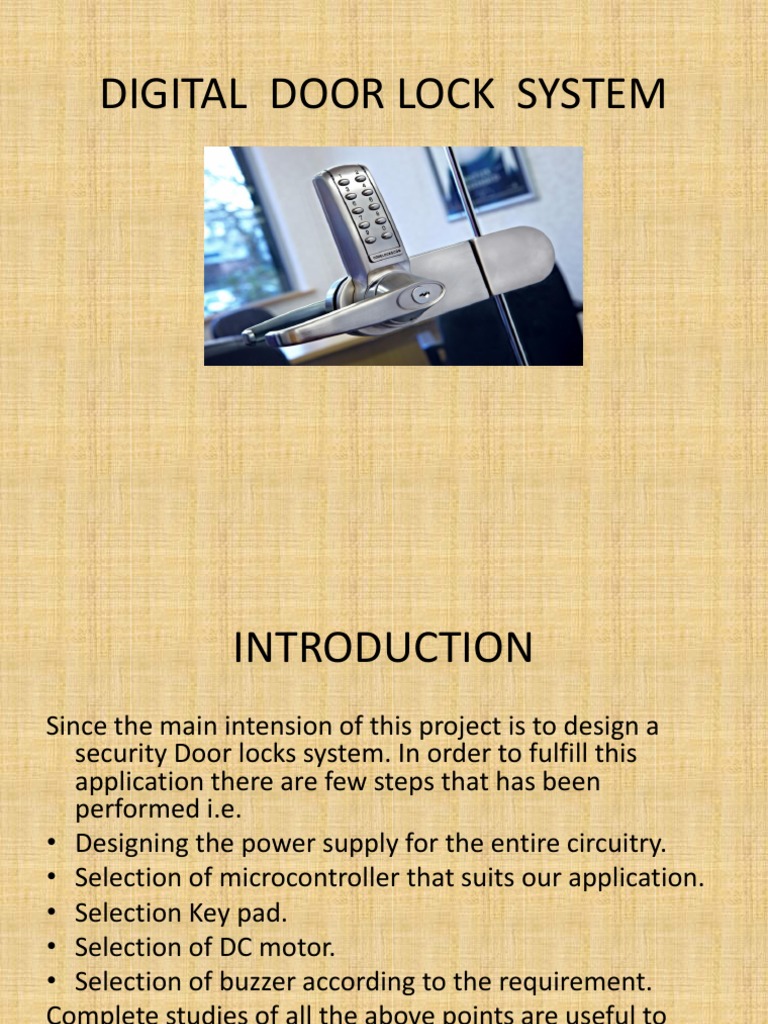 Digital Door Lock System Design | PDF | Power Supply | Electric Motor
