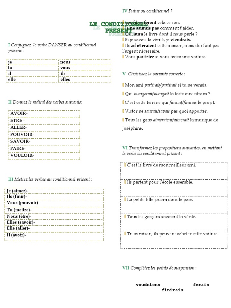 Conjuguez le verbe DANSER au conditionnel présent | Verbe