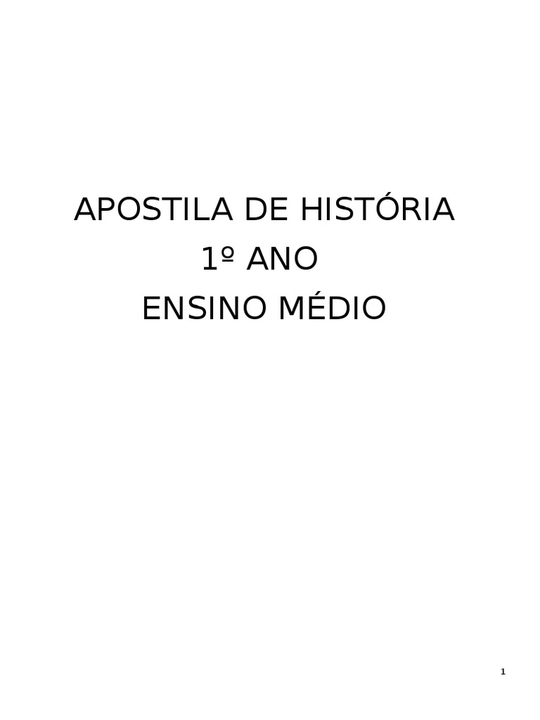 Apostila de História 1º Ano | PDF | África | Grécia Antiga