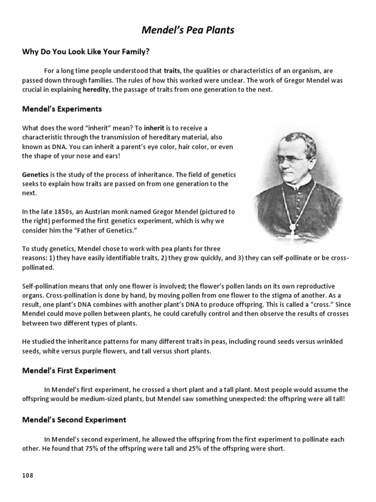 Mendel's Pea Plant Experiments Explained | PDF | Dominance (Genetics ...