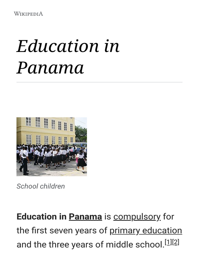 Education in Panama - Wikipedia | PDF | Behavior Modification | Learning