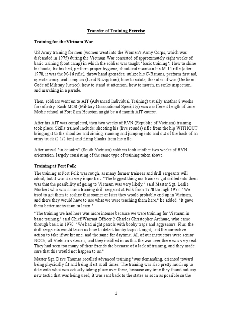 Transfer of Training | PDF | Recruit Training | Military