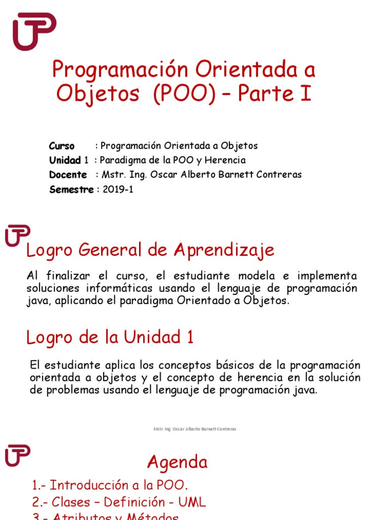 POO U1 Clases y Objetos | PDF | Objeto (informática) | Programación orientada a objetos