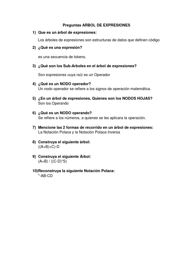 Arboles de Expresiones | PDF