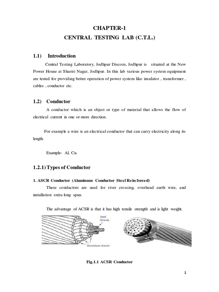 Chapter-1 Central Testing Lab (C.T.L.) : 1.1) Introduction | PDF ...