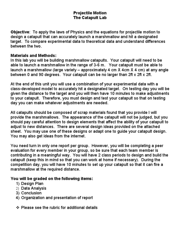 Catapult Lab | PDF | Data Analysis | Design
