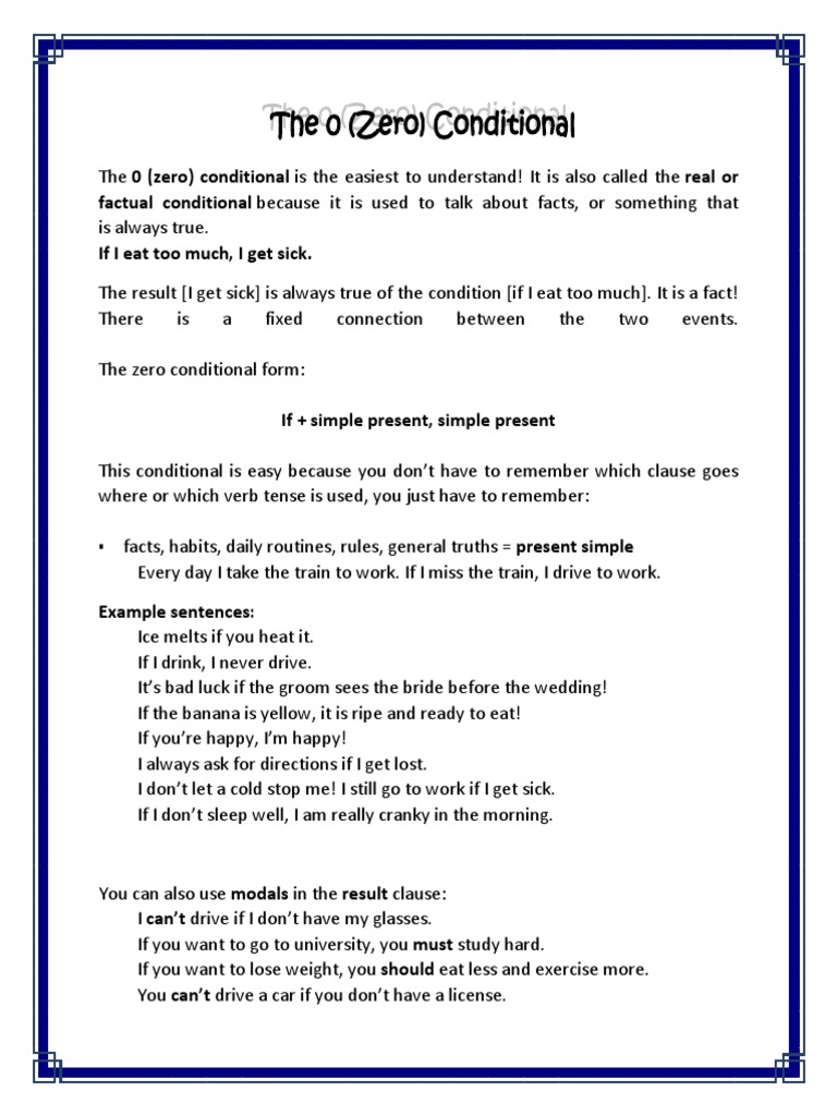 Zero Conditional Grammar | PDF | Syntax | Linguistics