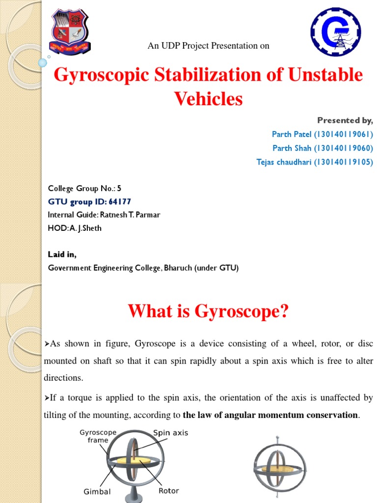 Gyroscopic Stabilization for Vehicles | PDF | Gyroscope | Rotation ...