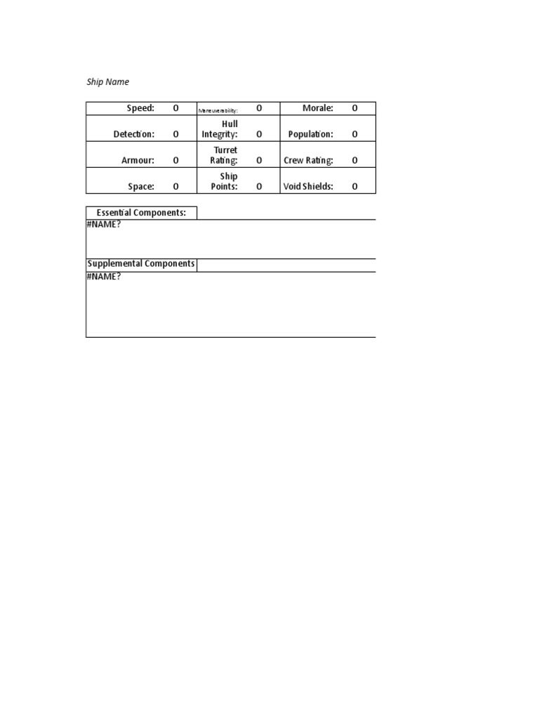 Rogue Trader - Ship Designer Spreadsheet | PDF | Cruiser | Torpedo