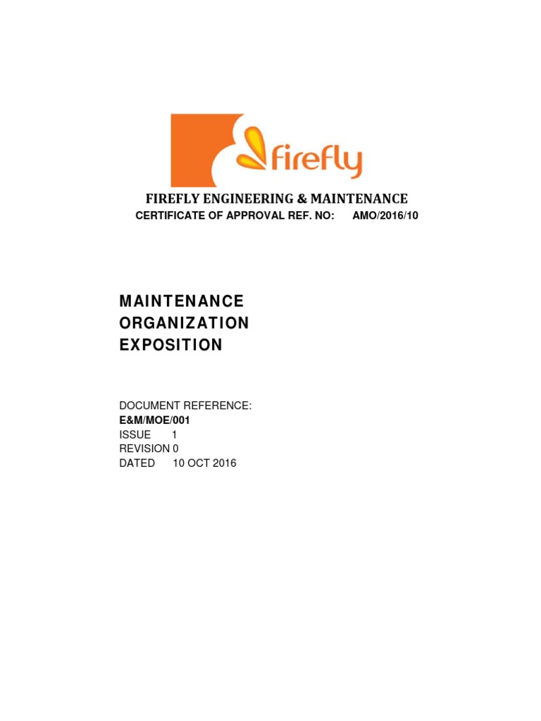 Firefly Maintenance Organization Exposition | PDF | Aviation | Aerospace