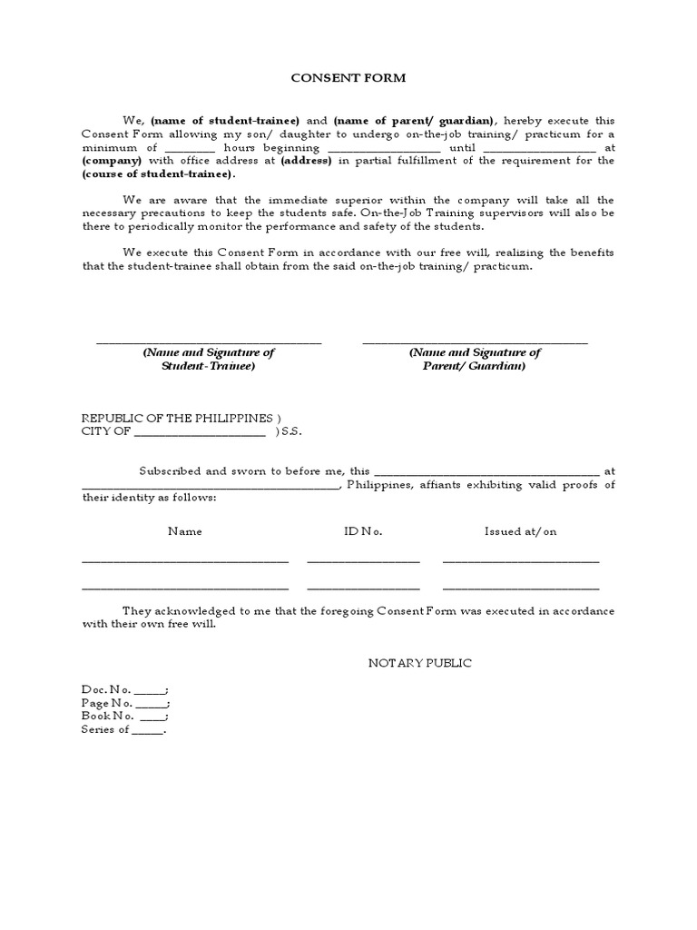 PUP OJT Consent Form | PDF