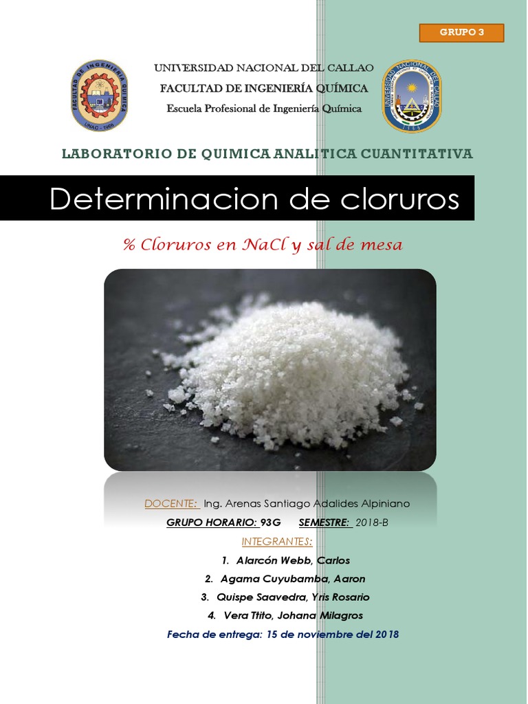 Determinacion de Cloruros | PDF | Valoración | Química