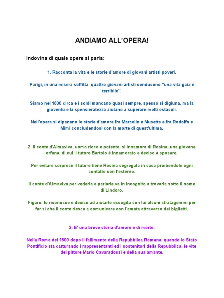 Andiamo All'Opera | PDF