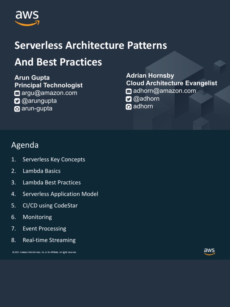 Serverless Architecture Patterns and Best Practices | PDF | Amazon Web ... Serverless Architecture Patterns and Best Practices | PDF | Amazon Web ...