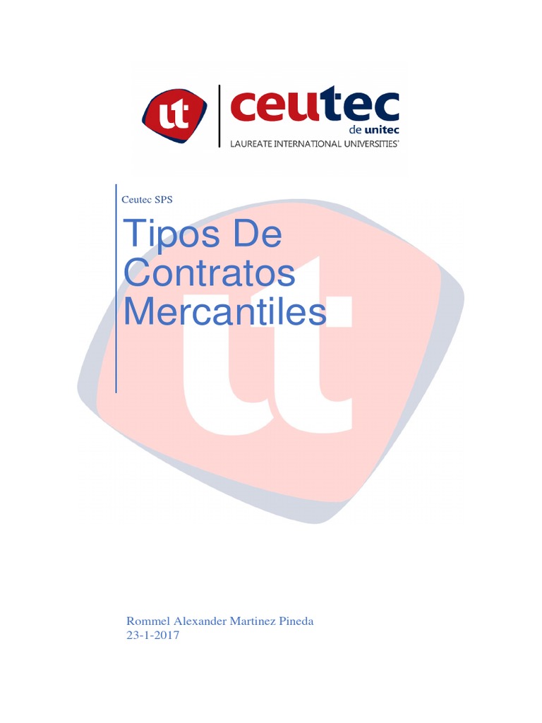 Tipos de Contratos Mercantiles | PDF | Póliza de seguros | Seguro