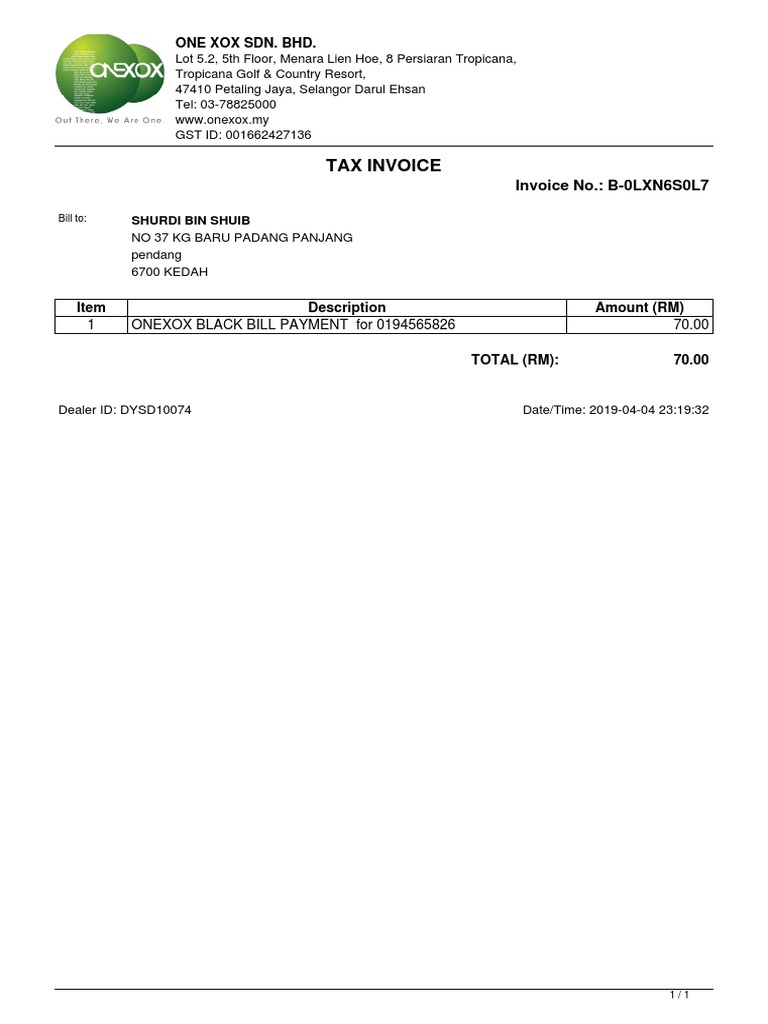 Black Bill Payment Resit | PDF