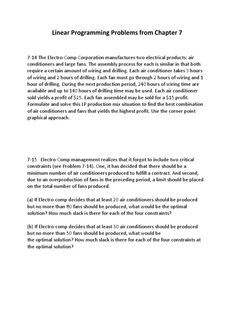 QANT520 Render Ch07 0706 Problems | PDF | Linear Programming | Investing