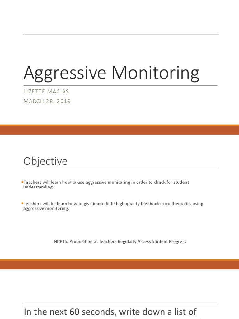 Aggressive Monitoring | PDF | Common Core State Standards Initiative ...