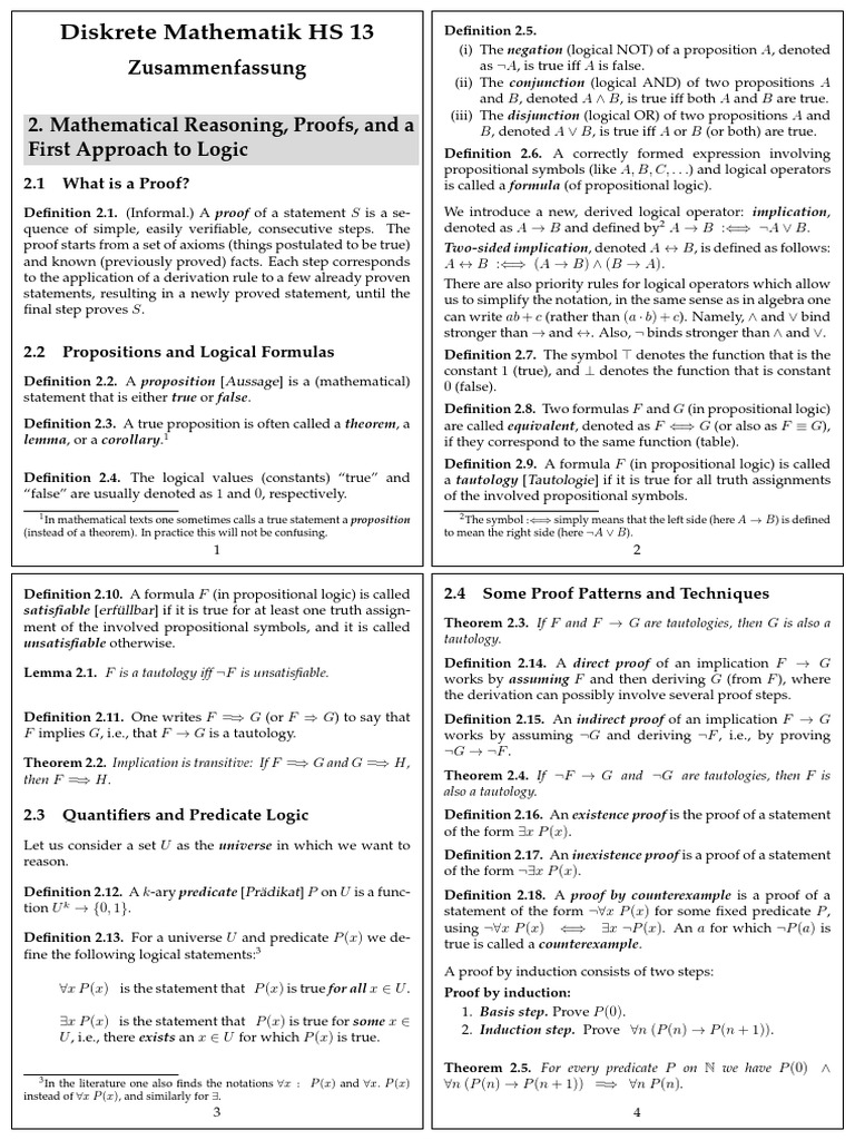 Diskrete Mathematik Zusammenfassung | PDF | Function (Mathematics ...