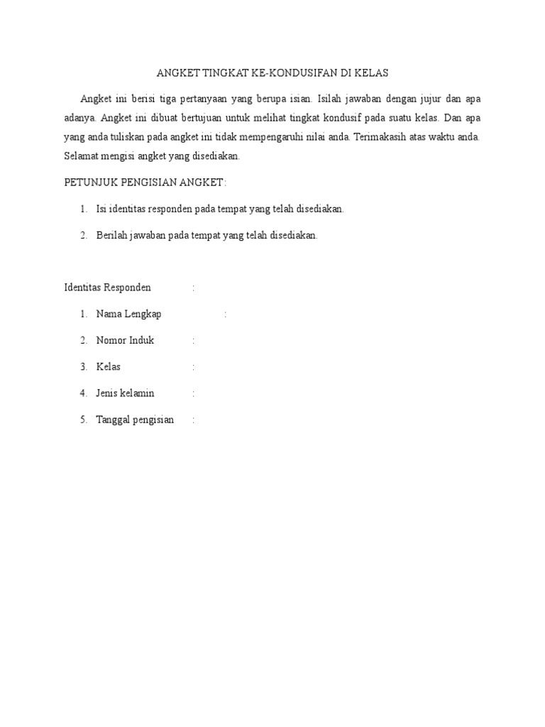 Angket Terbuka. | PDF