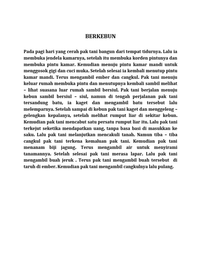 BERKEBUN (Sinopsis Pantomim) | PDF