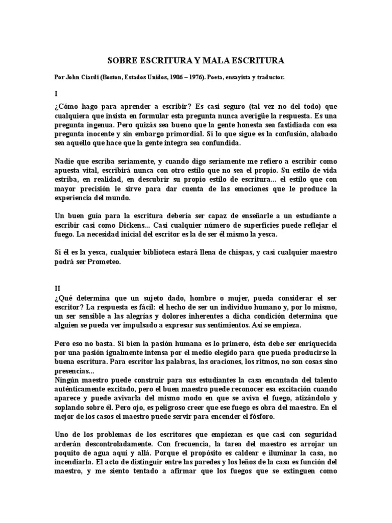 Sobre Escritura y Mala Escritura | PDF | Escritura | Verdad