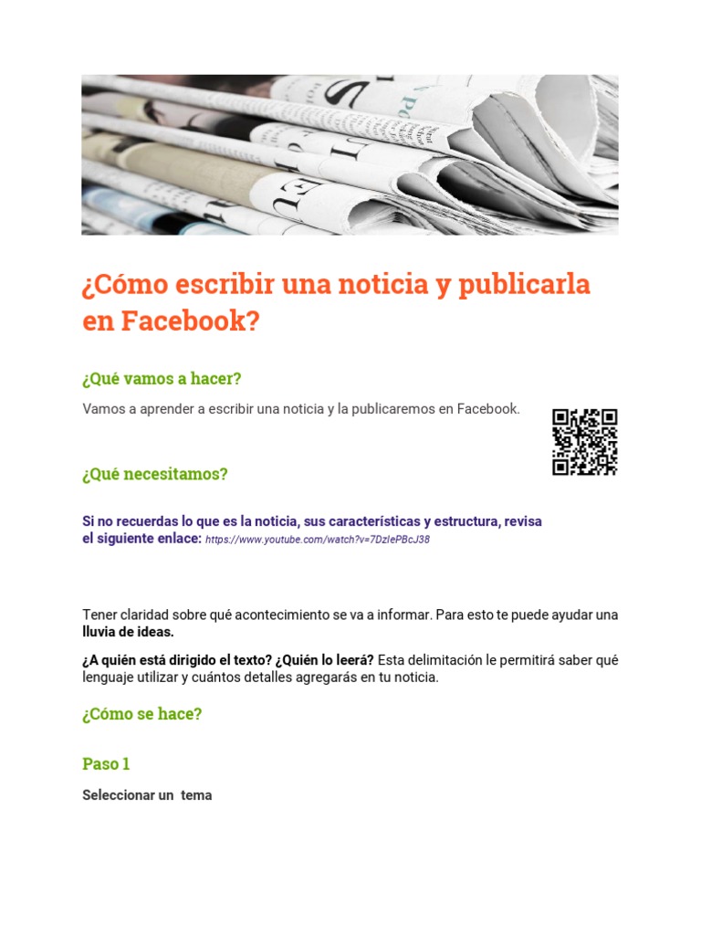 Ficha Centro Escritura 1 - ¿Cómo Escribir Una Noticia y Publicarla en ...