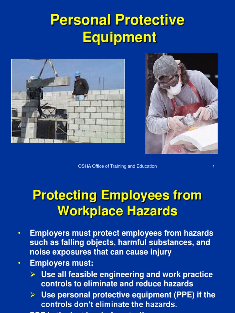 PPE Construction | PDF | Personal Protective Equipment | Occupational ...