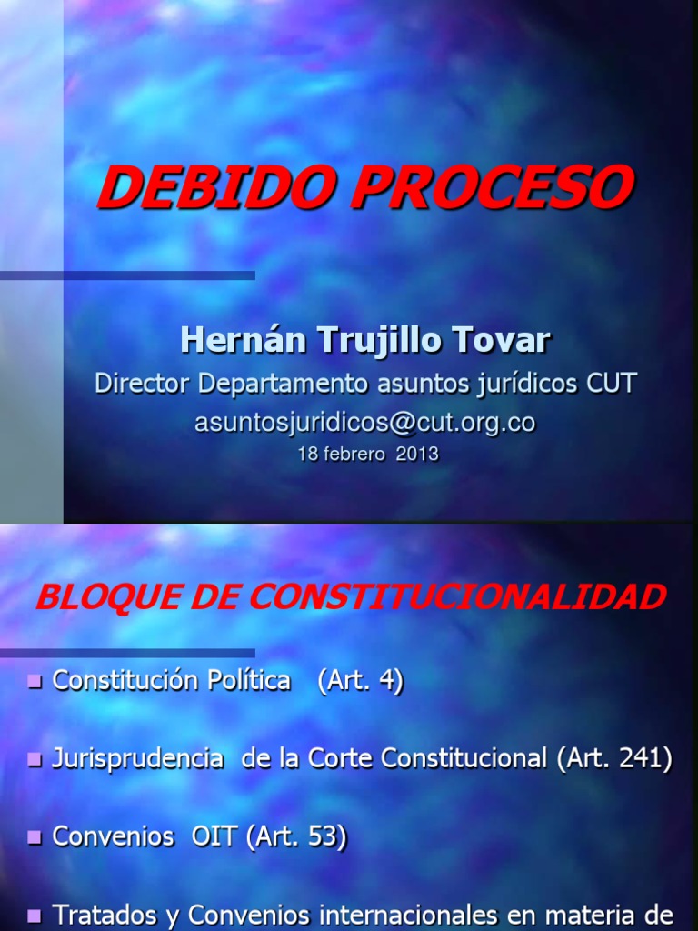 Principios del Debido Proceso Legal | PDF | Debido al proceso ...