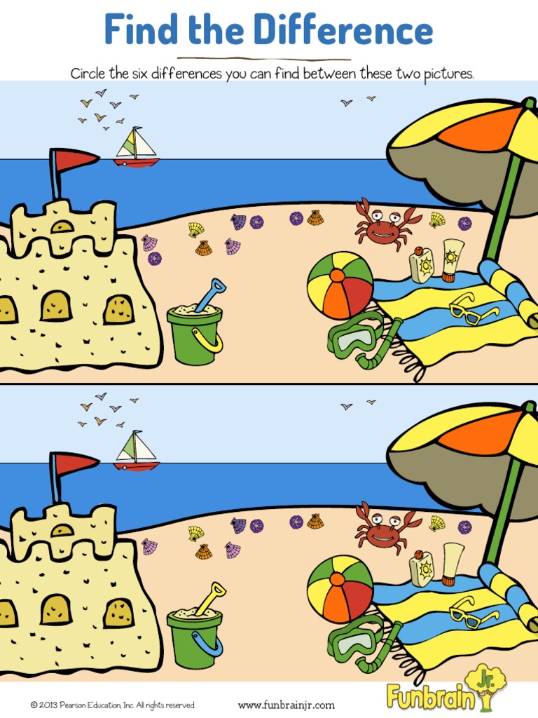 Beach Day Find The Difference PDF | PDF