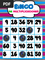 Bingo Tablas de Multiplicar | PDF | Juegos y lotería | Ocio