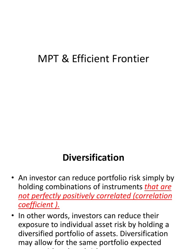 Market Portfolio Efficient Frontier | PDF | Modern Portfolio Theory ...