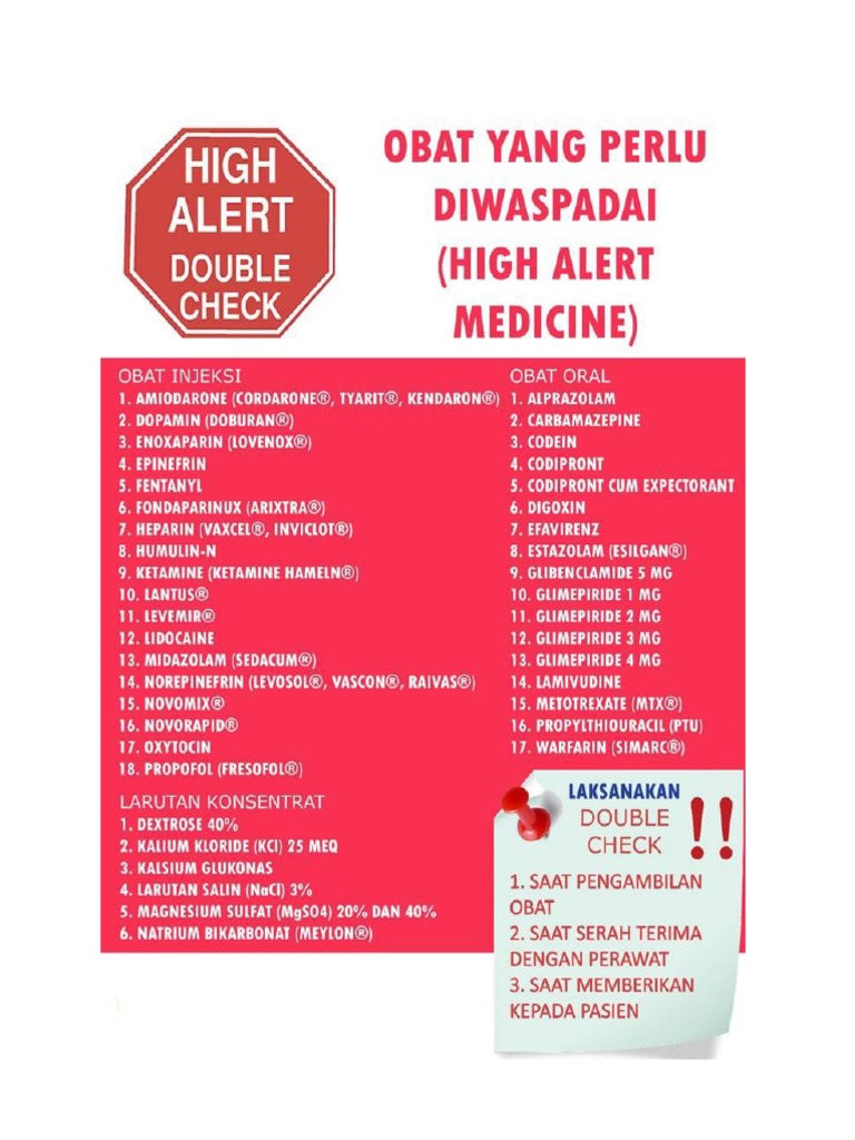 Daftar Obat Lasa Dan Hight Alert | PDF